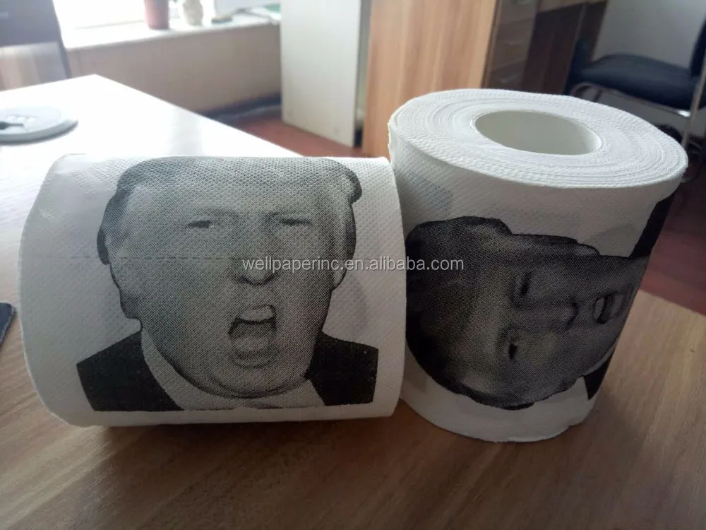 Novelty Toilet Tissue Custom Print Donald Trump Toilet Paper Roll - Buy ...