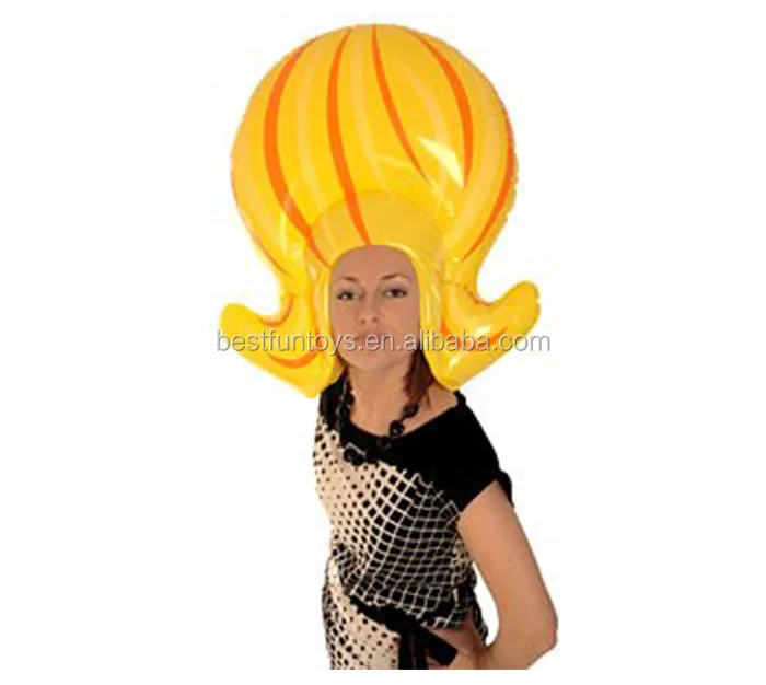 Custom Eco-Friendly Vinyl Inflatable Big Head Wig Party Toys