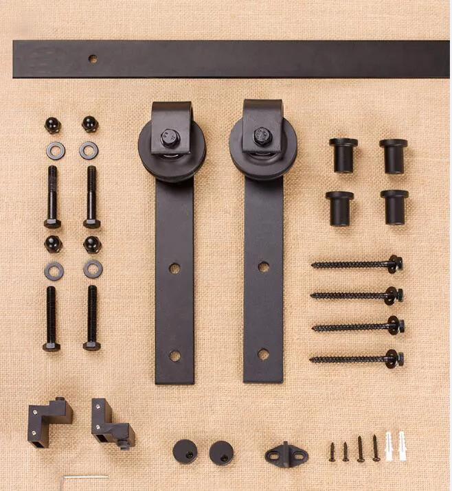 Black Powder Coated Functional Sliding Door Hardware,Barn Door Track ...