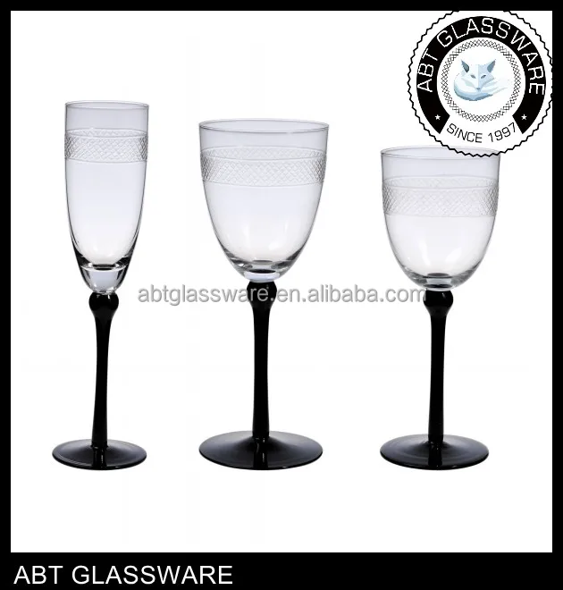 Abt Custom Handmade Blown All Black Glassware Sets/wine Glass/glass Cup ...