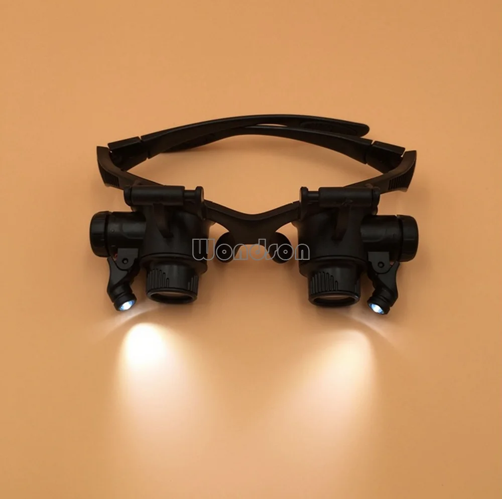 10x 15x 20x 25x Eye Wearing Magnifier Glasses Led Lights Loupe ...