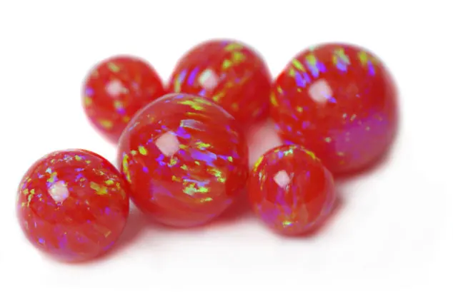 Custom Synthetic Opal Stone Lab Created Opal Beads White Blue Fire Opal ...