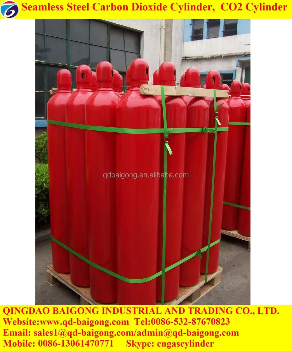 Red Color Seamless Steel Co2 Cylinder Carbon Dioxide Gas Use - Buy Co2 ...