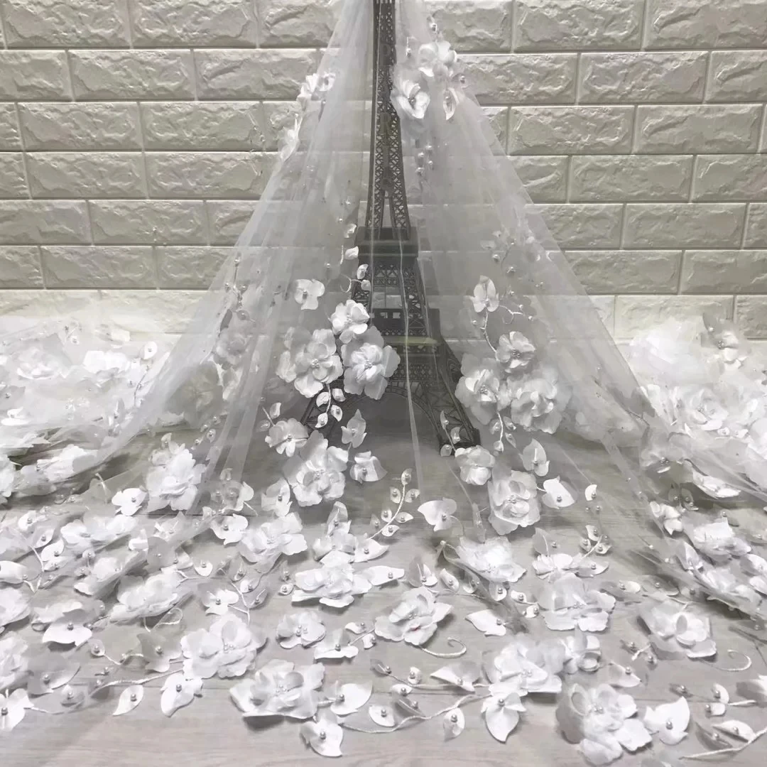 Romantic 3d Applique Rose Embroidery French Net Beaded Lace - Buy ...