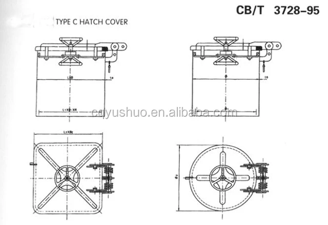 Quick Open Close Weathertight Boat Steel Small Size Hatch Cover With ...