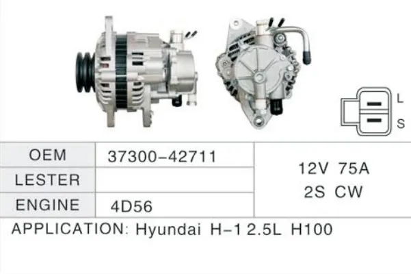 12v 75a 2s Cw 4d56 Alternator Generator For Hyundai Oem 3730042711 ...