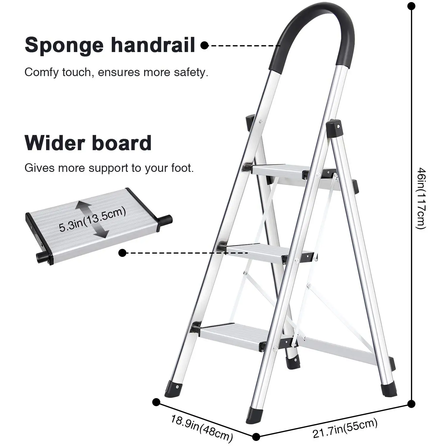 EN131 Rubbermaid 3 Step Ladder - Reliable Household Solution