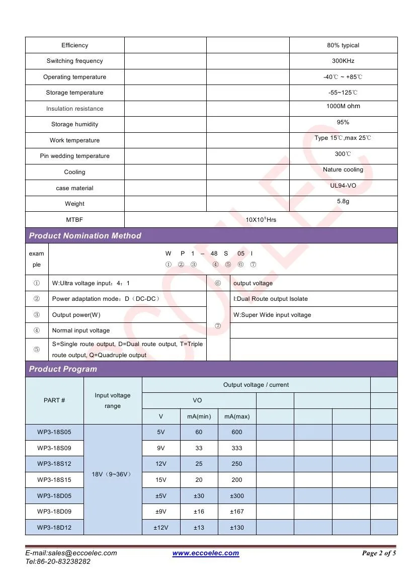 9-36 V 至 5 V/9 V/12 V/15 V/24 V Sip8 3 W Dc/dc 转换器 - Buy 3 W Dc/dc 转换器 ...
