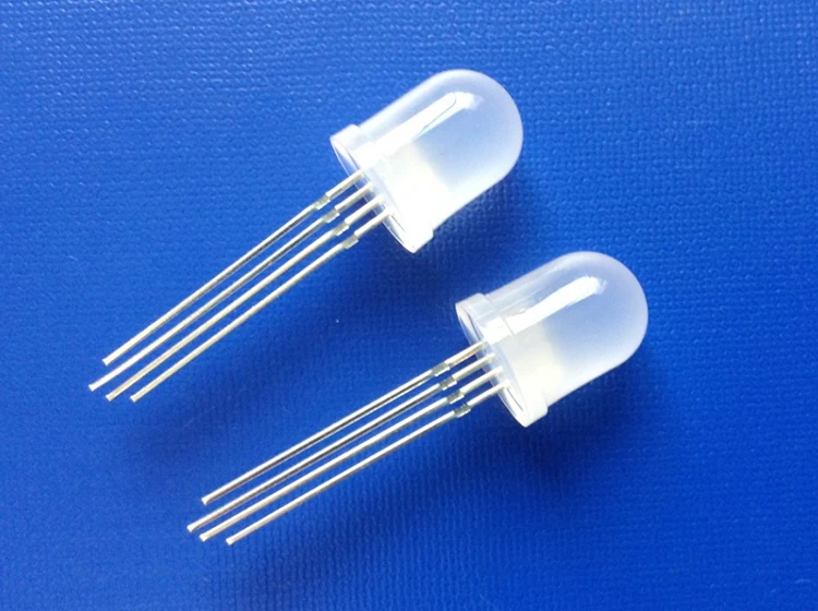 Through Hole Dip 10mm 4pin Rgb Led Common Anode In Clear/diffused Lens ...
