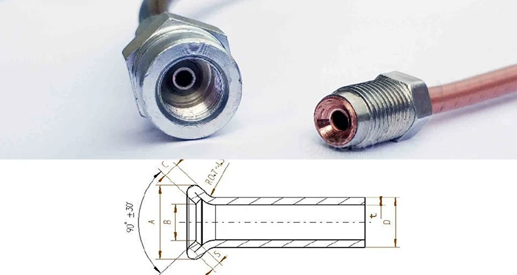 hydraulic tube end double bubble flare forming machine for brake fuel ...
