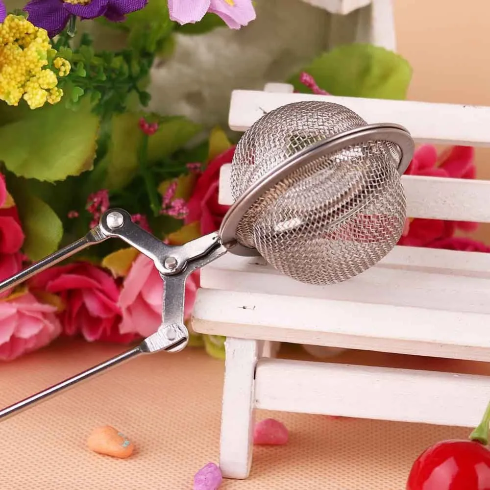 New Silver Stainless Steel Tea Bag Squeezer Infuser Filter Strainer ...