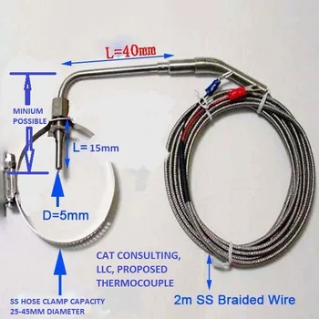 Egt Probe With Hose Clamp - Buy Exhaust Gas Temperature Probe,With Hose ...