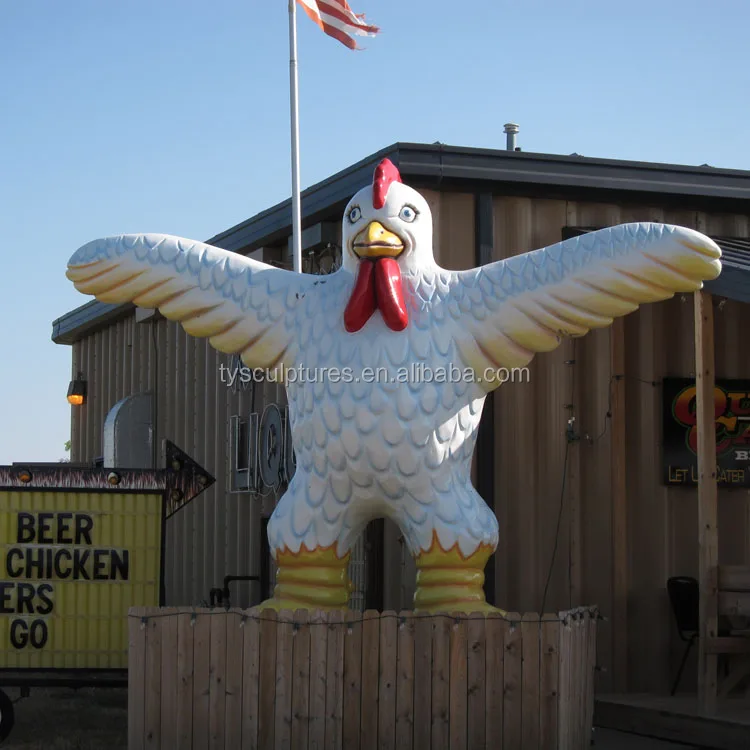 Outdoor Fiberglass Resin Giant Chicken Sculpture for Sale - Perfect for ...
