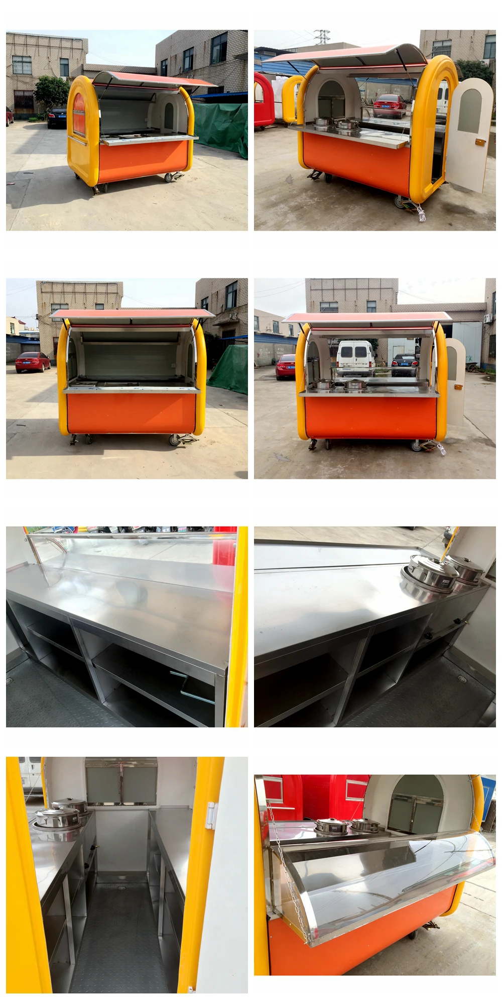 Orange And Yellow Food Car Commercial Food Booth Churros Food Kitchen ...