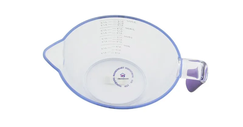3 Pcs Transparent Plastic Measuring Cup Set With Purple Rubber Soft ...