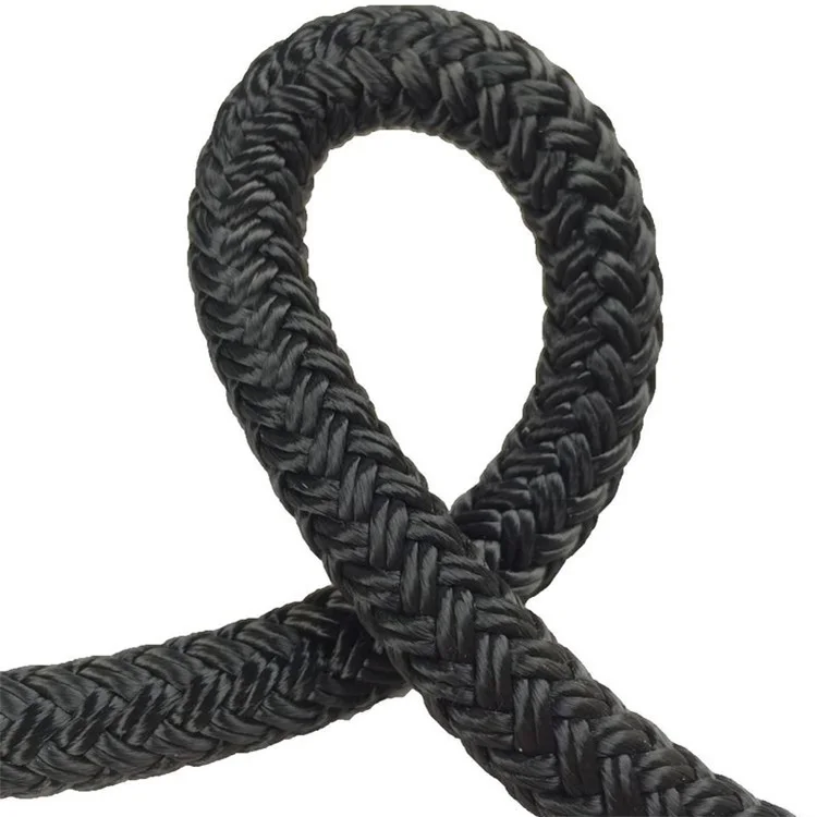 16mm Double Braided Black Polyester Mooring Rope - 100m