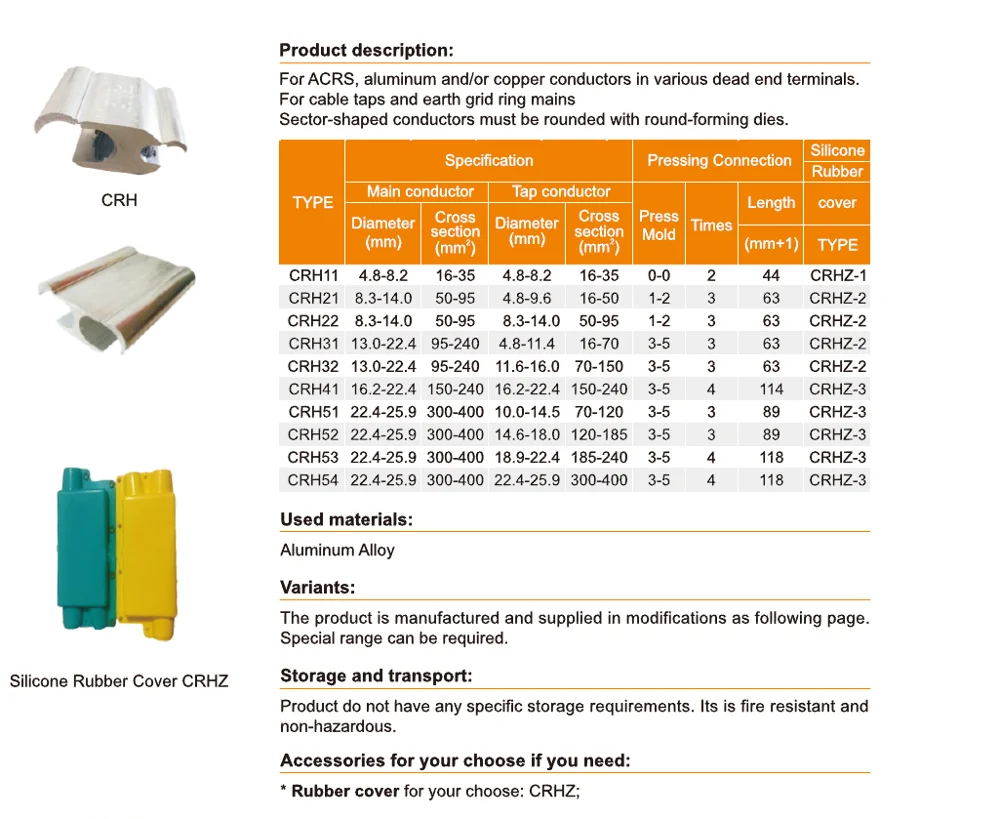 H Type Aluminium /tap Connector/compression Connector - Buy Compression ...