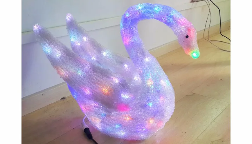 Acrylic Rgb Decorative Christmas Lighted Swan For Outdoor Decoration ...