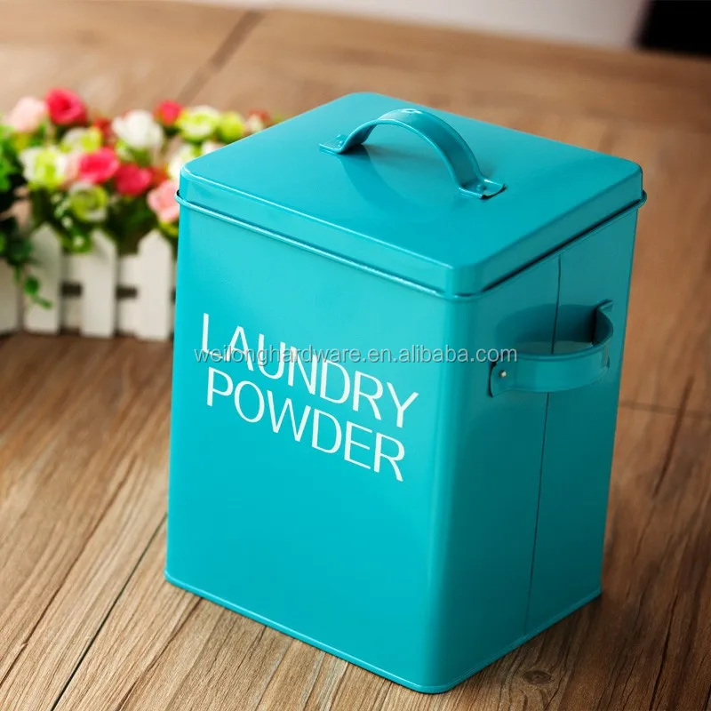 Metal Laundry Washing Powder Storage Tin Box / Pet Food Container - Buy ...