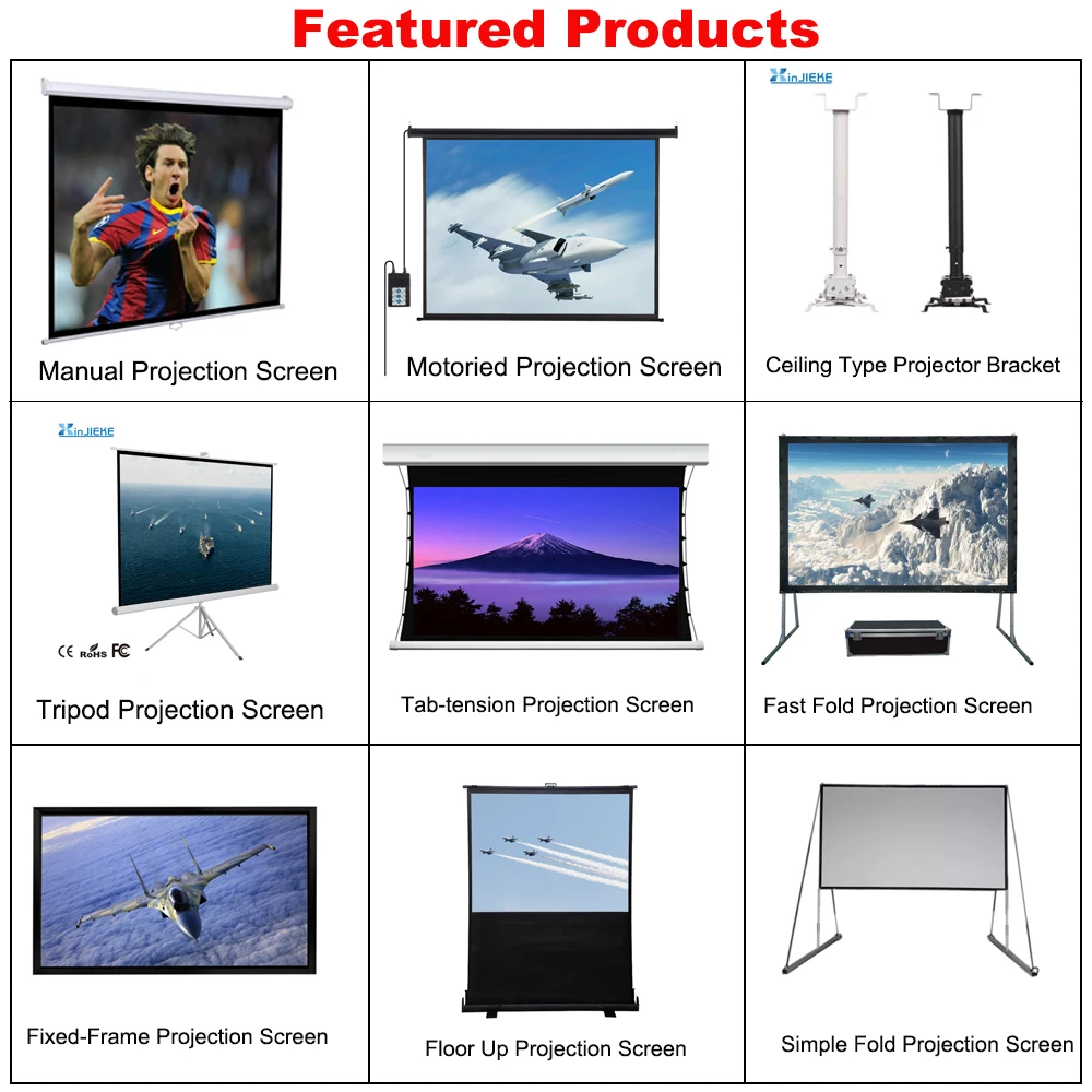 84 Inch 16:9 Foldable Tripod Portable Projection Screen Pull up ...