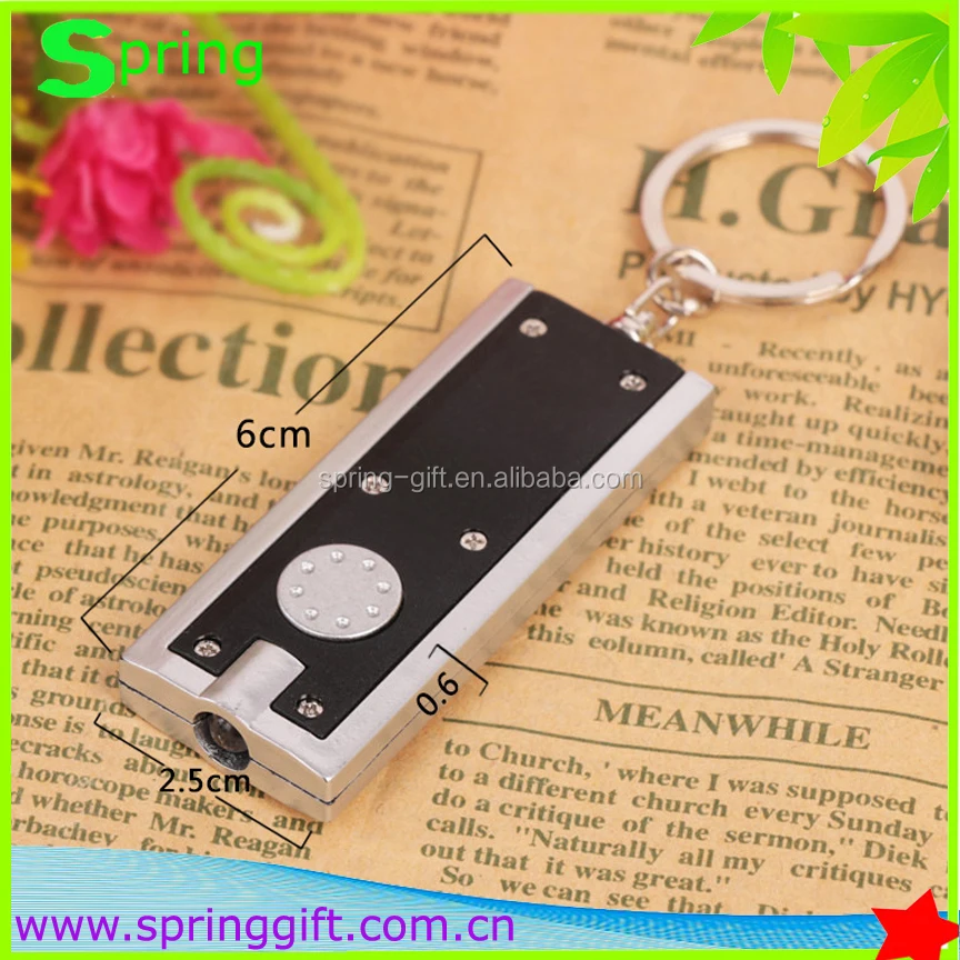 Promotional Rectangular Led Light Keychain Plastic Light Torch Key ...