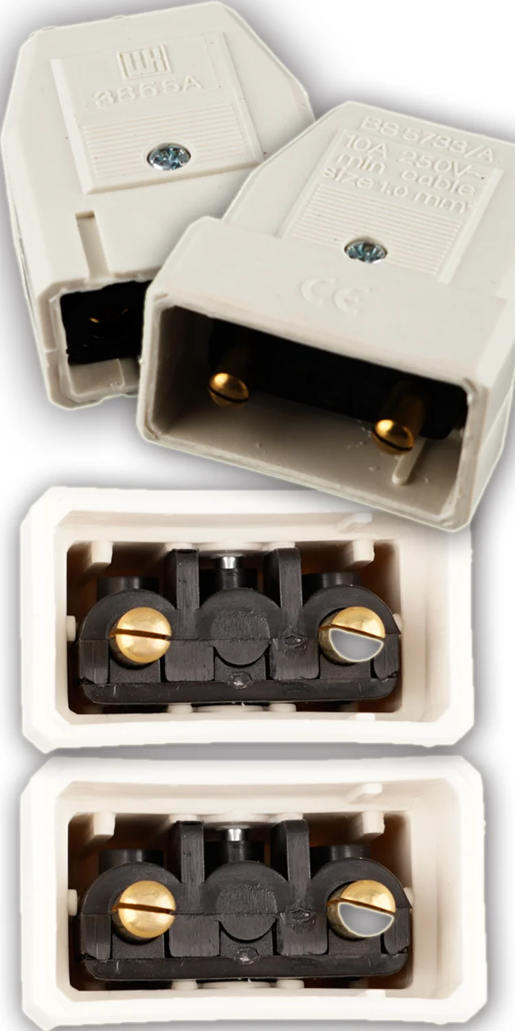 10A Electric Lead 2pin Nylon Connector Plug & Socket Connector