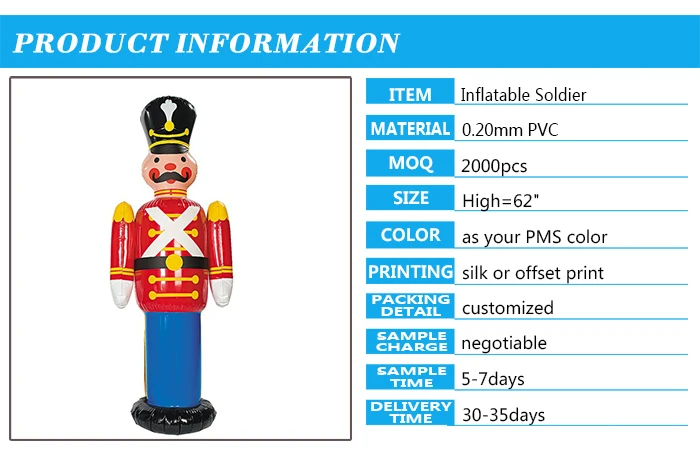Factory Customized Vinyl Giant Inflatable Solider Human Figure Toys ...