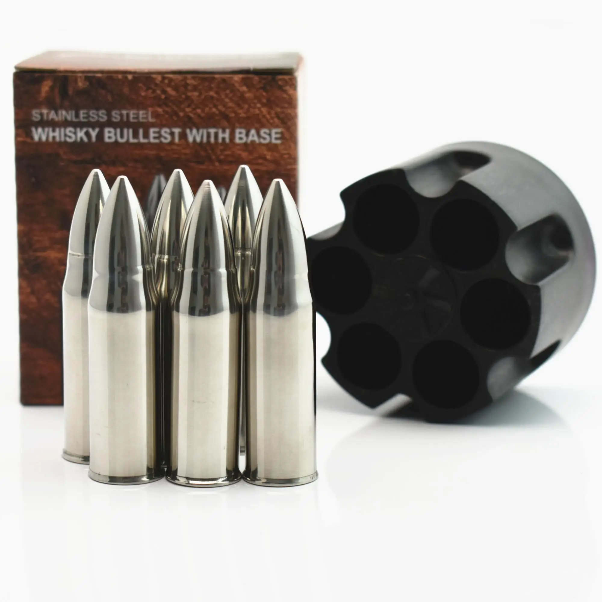 6 Pcs Bullets Shaped Stainless Steel Ice Cubes,Whisky Bullets Stones ...