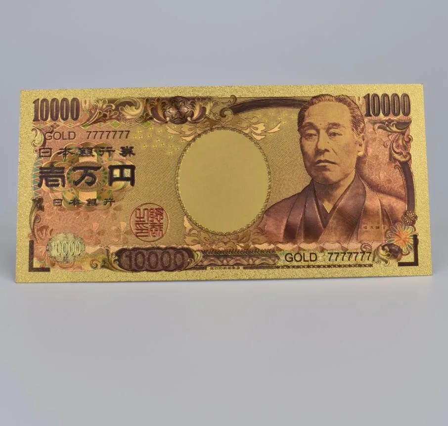 Collection Japan 10000 Yen Gold Foil Banknote Fake Paper Money - Buy ...