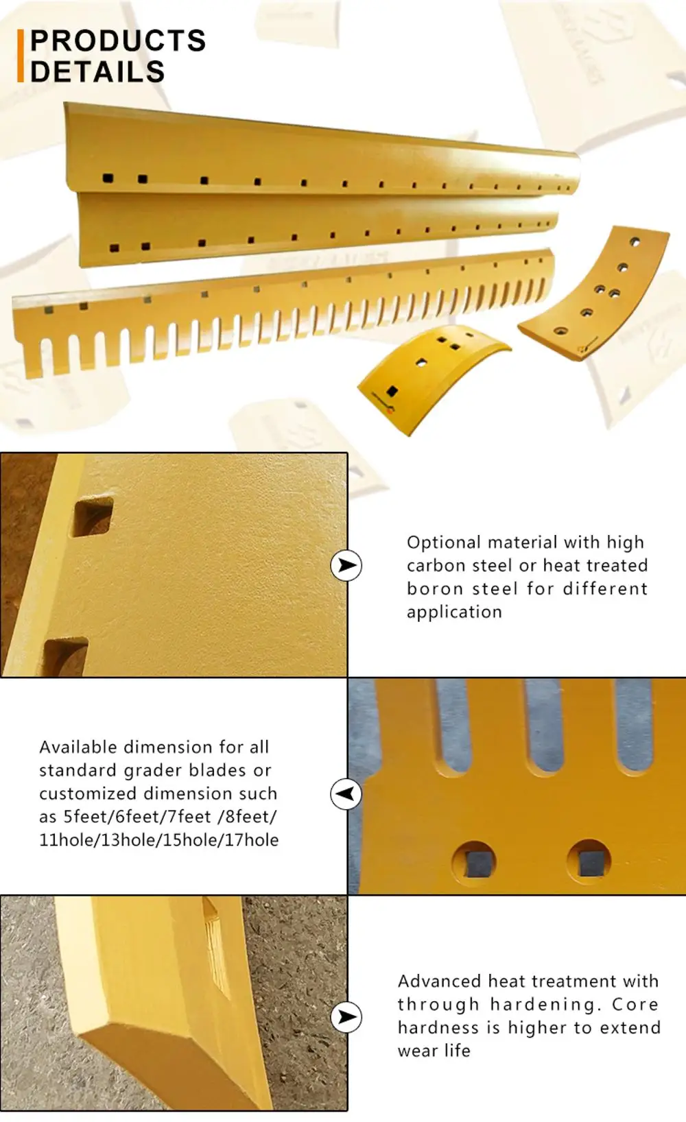 motor grader blades 7d1577 bucket blades cutting edge for grader ...