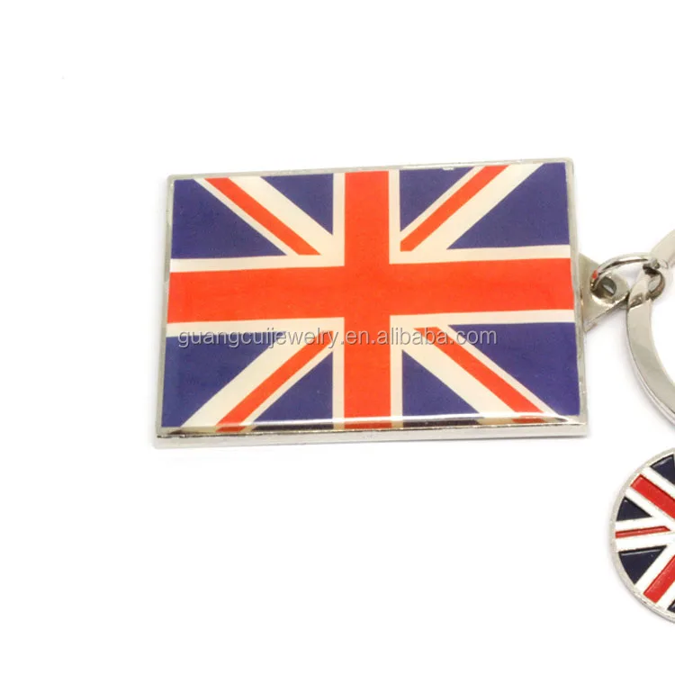 London England Tourism Souvenir Zinc Enamel Flag Tag Keychain Keyring ...