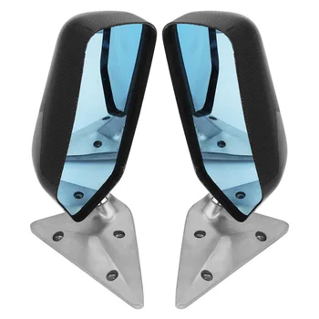 Carbon Fiber Auto Side View Mirror With Blue Lens Mirrors For Universal ...