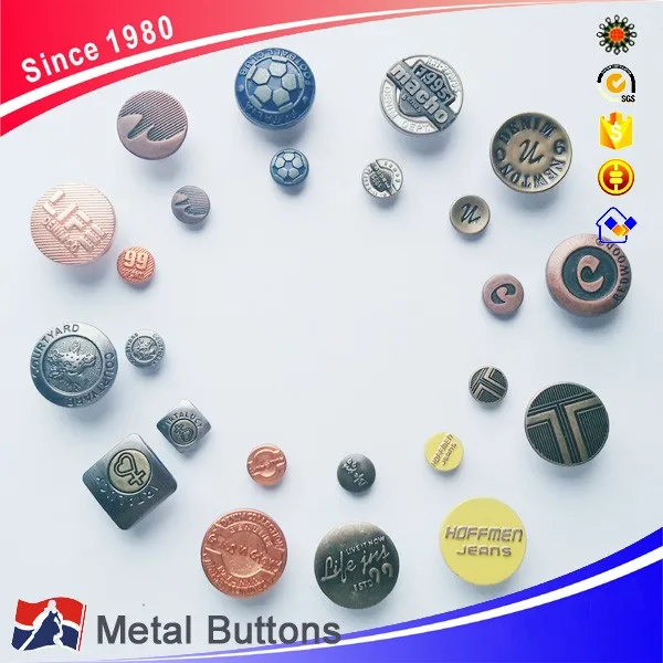 Custom Fancy Denim Covered Metal Jeans Buttons Combined Colors - Buy ...