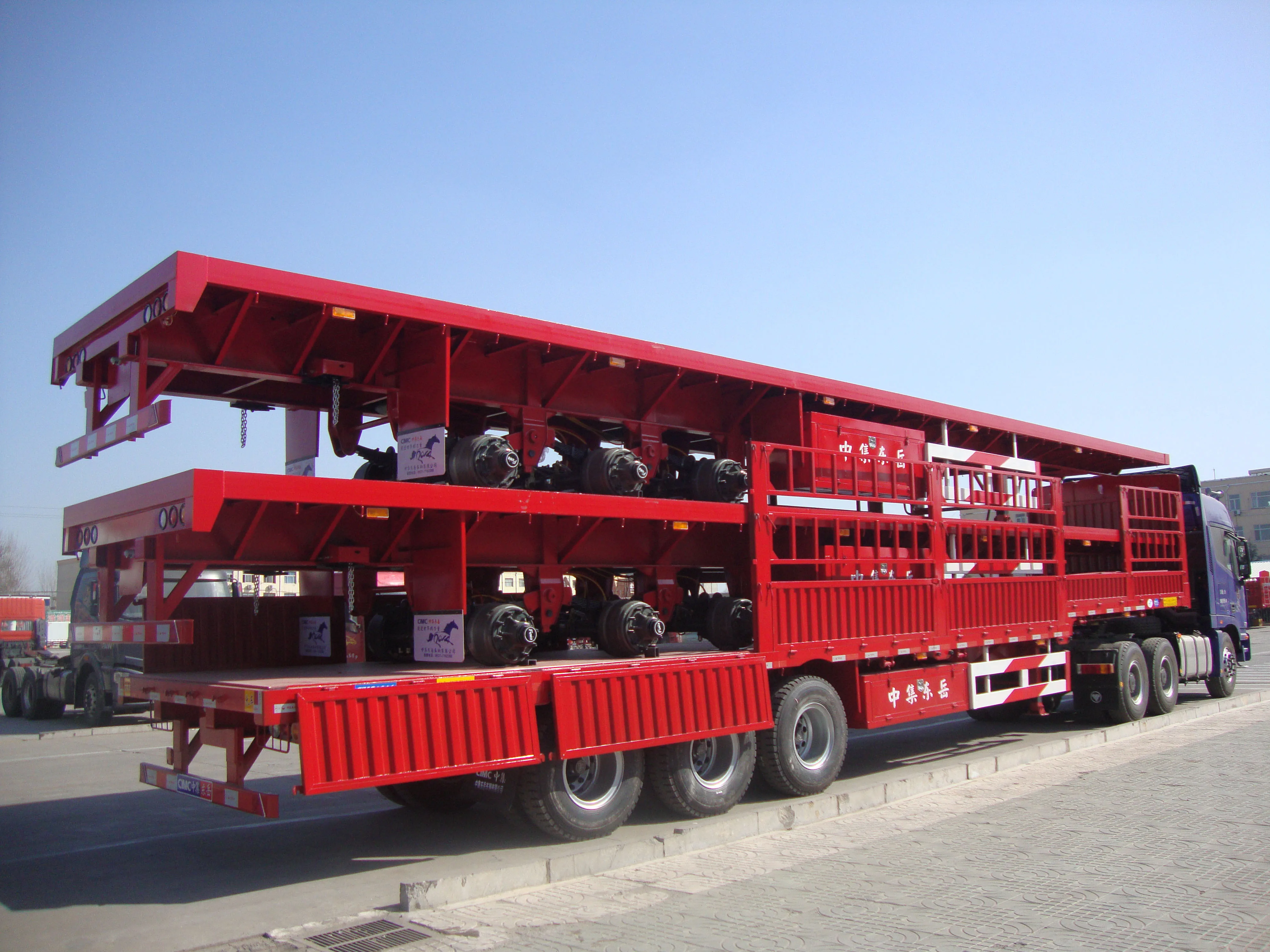 Cimc 40ft Triple Axle Dropside Cargo Truck Trailer Semi Trailer - Buy ...