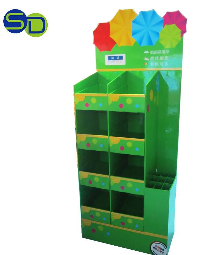 Promotional Umbrella Floor Stand Display,1/4 Pallet Cardboard Umbrella ...