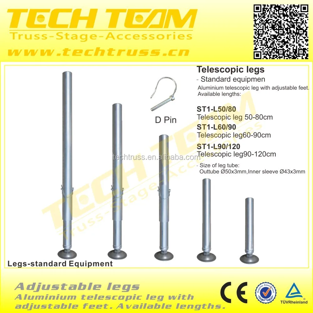 Adjustable Aluminum Telescopic Portable Stage Legs
