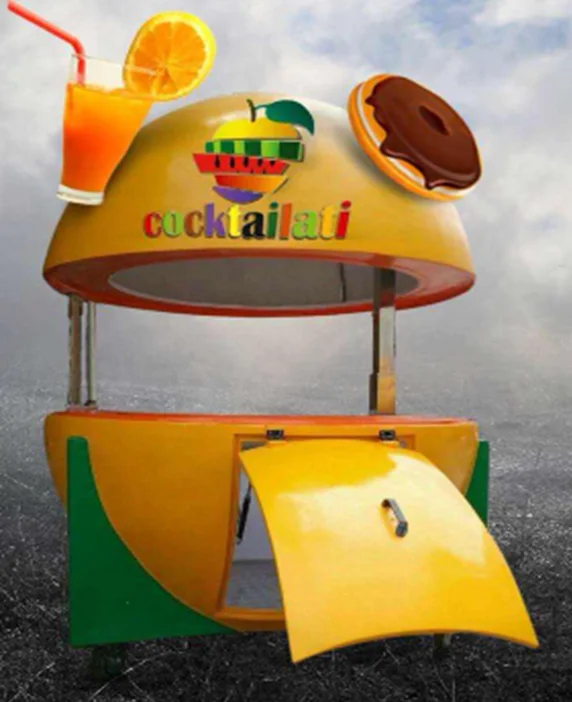 Portable Outdoor Kiosk Orange Shape Juice/coffee Kiosk Fiberglass Food ...