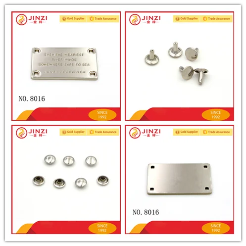 Custom Nameplate With Rivets Metal Logo Plate For Handbag - Buy Metal ...