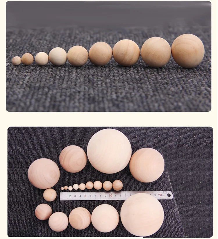 Custom Educational Decorative Natural Pine Wooden Balls
