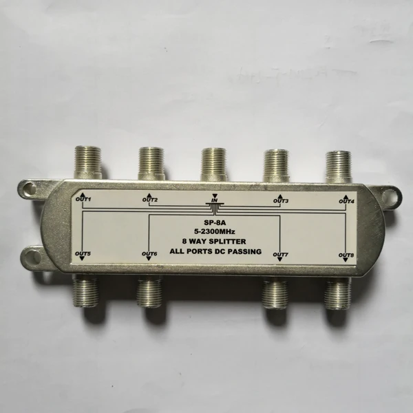 5-2400 Mhz Coaxial Splitter - 8 Way HDTV Satellite Splitter