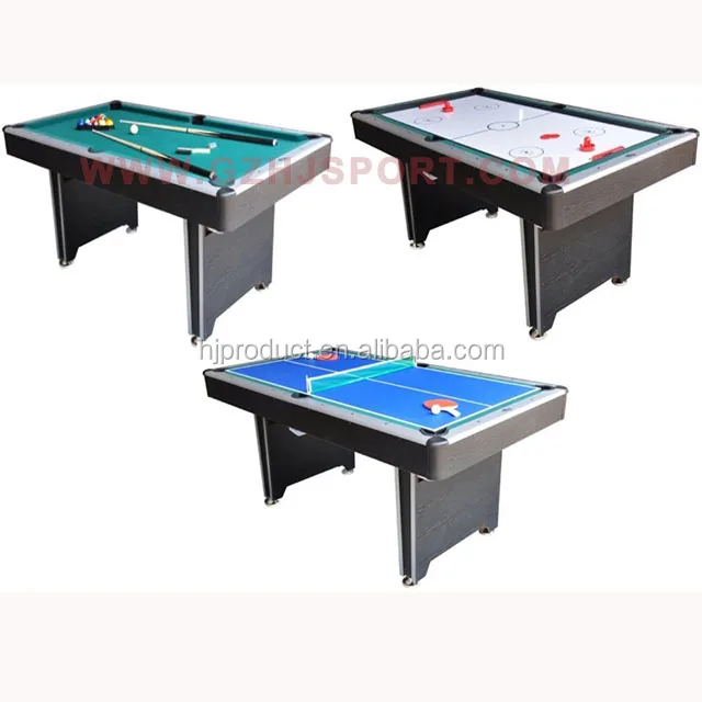 6ft And 3 In 1 Game Function Billiard Pool Table W Air Hockey And Ping ...