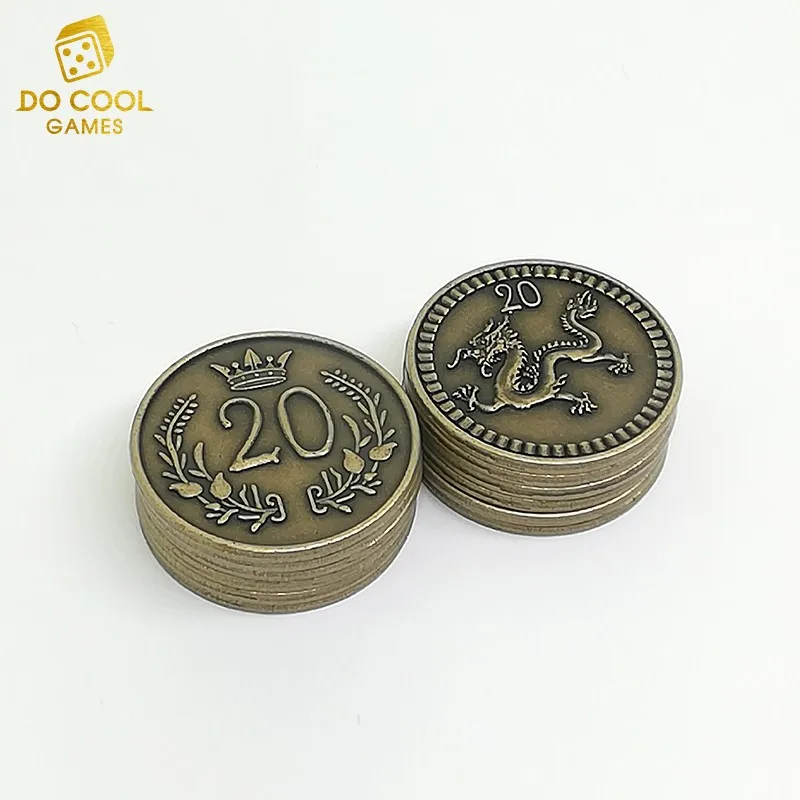 Antique Custom Metal Tokens for Board Games - Free Sample