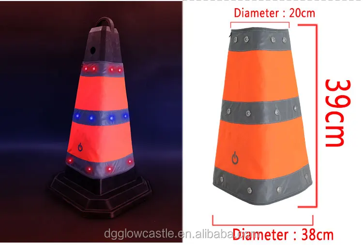 High Visibility 1200ma Usb Led Safety Traffic Cone Cover - Buy Traffic ...