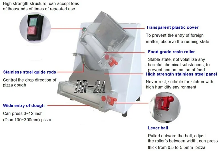 Commercial Pizza Dough Roller Machine - Electric & CE Certified