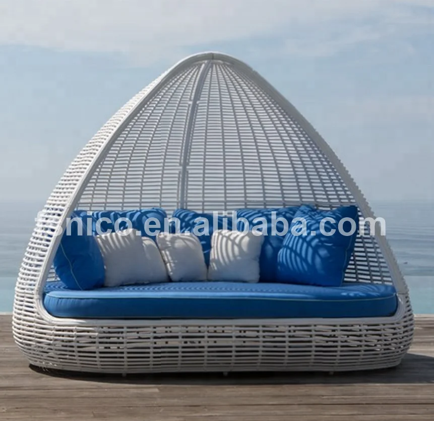 Outdoor Daybed/ Round Rattan Lounge Bed / Garden Bed Design - Buy ...