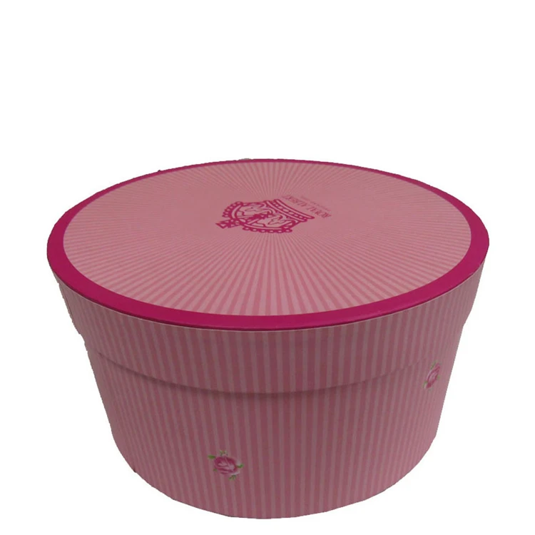 Wholesale Round Cardboard Packaging Tiara Boxes - Pink