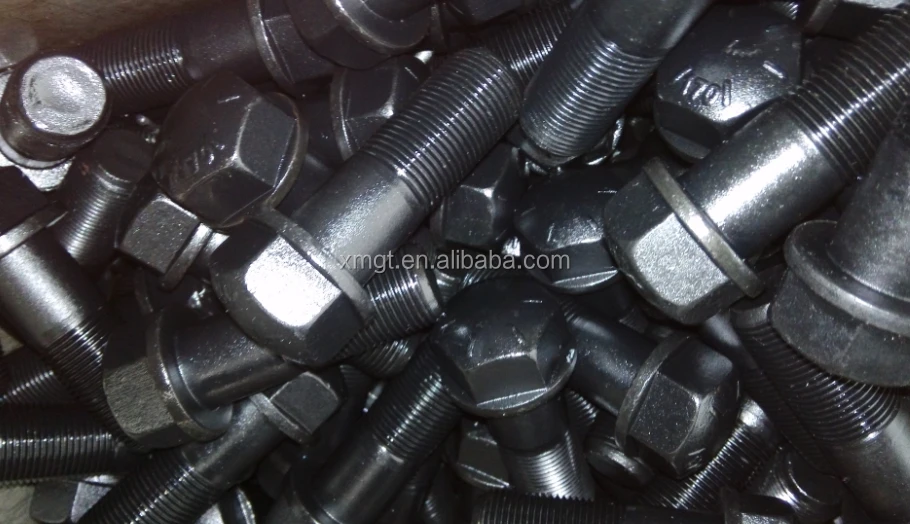 12.9 Grade Excavator Track Shoe Bolts And Nuts High Tensile Hardness ...