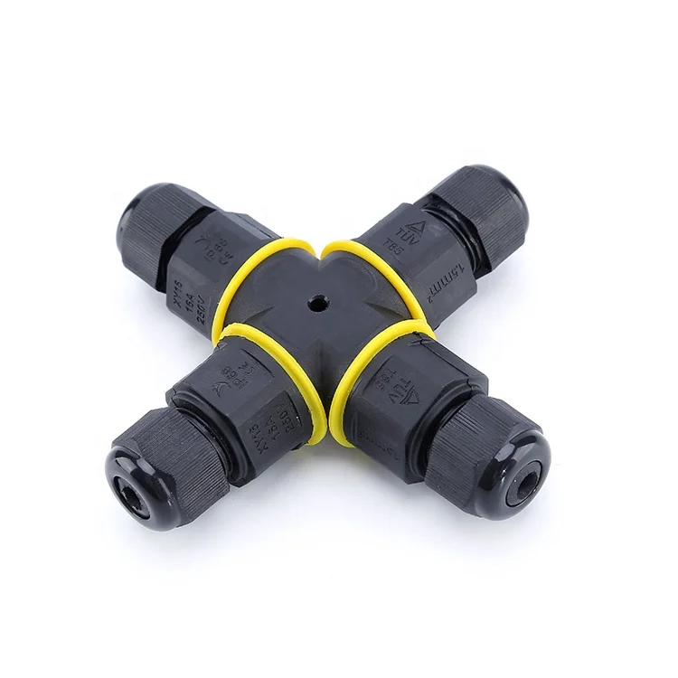 Ip67 X Type 4 Way Wire Splitter Waterproof Cable Electrical Connector ...