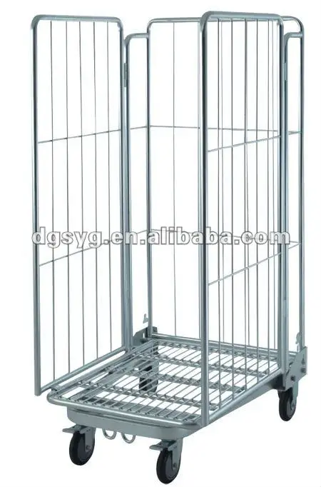 Folding Roll Cage Trolley For Warehouse Or Factory - Buy Cage Trolley ...