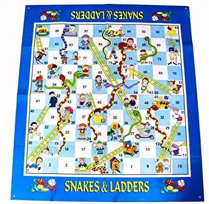 Snakes And Ladders Play Mat Rug- Floor Board Game Super Giant Portable ...